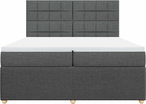 Box spring postel s matrací tmavě šedá 200x200 cm textil 3292164