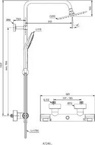 Ideal Standard CeraTherm - Sprchový set T100 s termostatem | 20 cm | 3