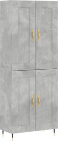 Skříň highboard betonově šedá 69,5x34x180 cm kompozitní dřevo 3199669