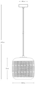 Lucide 70483/01/11 - Lustr na lanku ERYN 1xE27/60W/230V