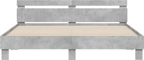 Rám postele s čelem a LED osvětlením betonově šedý 160 x 200 cm 3207535