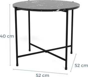 ACTONA Kulatý odkládací stolek AVILA černý ⌀52 cm