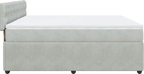 Box spring postel s matrací světle šedá 180x200 cm samet 3290112