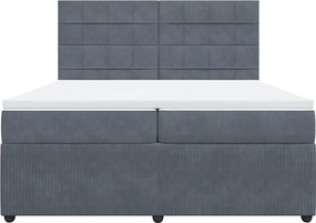 Box spring postel s matrací tmavě šedá 200x200 cm samet 3294731