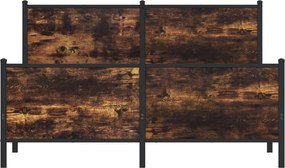 Kovový rám postele bez matrace kouřový dub 140 x 190 cm 3301351