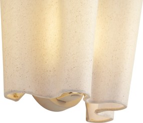 Japandi nástěnné svítidlo béžové s lněným stínidlem 20 cm - Oyster