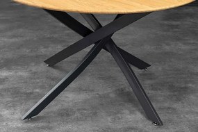 Kulatý jídelní stůl Pahukumaa 120 cm vzor divoký dub