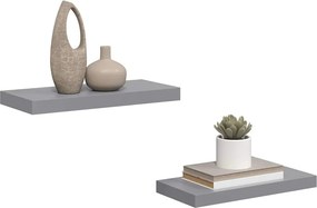 Plovoucí nástěnné police 2 ks šedé 50 x 23,5 x 3,8 cm MDF 323851