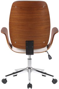 Kancelářská židle Ashdon - ohýbané dřevo a umělá kůže | ořech a bílá