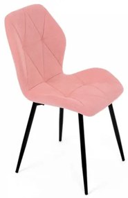 Jídelní židle růžová látka černé kovové nohy CT-285 PINK2
