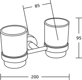 Mexen příslušenství, TIBER držák na kartáček, chrom, 7050552-00