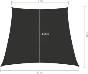 vidaXL Stínicí plachta oxfordská látka lichoběžník 3/5 x 4 m [135133] Barva: antracitová