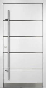 Vchodové dveře s ocelovým opláštěním FM Turen model DS02 Orientace dveří: Levé, otevírání ven, Dekor: Bílá, Standardní rozměr dveří včetně rámu: 98 cm x 208 cm - vnější rozměr rámu