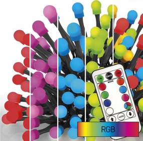 EMOS LED venkovní řetěz - kuličky 10m, RGB programy, časovač D5AA01