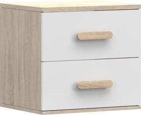 IDZ Noční stolek SMYK III 22, 55 cm Bílá + Dub Sonoma / Barevné úchytky Barva: Dub