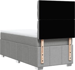 Box spring postel s matrací světle šedá 80 x 200 cm textil 3291502