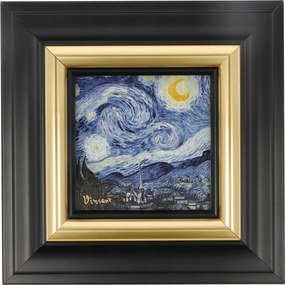 Obraz na porcelánu 16 cm V. van Gogh Hvězdná noc Goebel