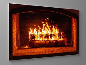 Liox Obraz hořící krb Rozměr: 60 x 40 cm
