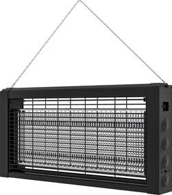 HOMCOM Lampa proti komárům s LED světly - Elektrický odpuzovač komárů s pokrytím 60 m² pro vnitřní montáž na stěnu nebo volně stojící 49x6x25 cm Černá