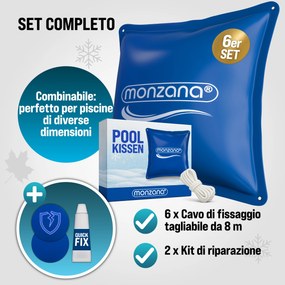 Monzana Sada bazénových polštářů 6 ks – 120×120 cm, modré