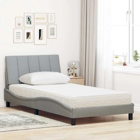Postel s matrací Hanko světle šedá 100 x 200 cm textil 3310510