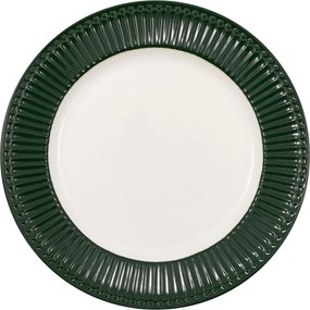 GREEN GATE Obědový talíř Alice Pinewood Green 26,5 cm, zelená barva, porcelán
