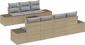 Sada zahradních pohovek 8 ks Beige a šedá polyratan 3355639