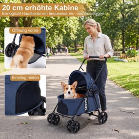 Costway Psí kočárek Skládací psí kočárek s 180° nastavitelnou