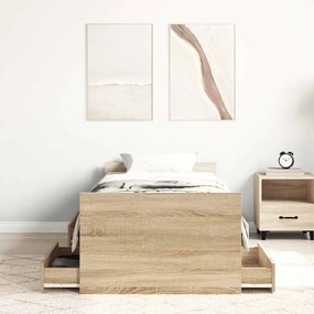 Rám postele s hlavovým a nožním čelem dub sonoma 75 x 190 cm 3203819