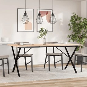 Jídelní stůl s X rámem 180 x 90 x 75 cm borové dřevo a ocel 3282700