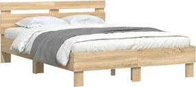 Rám postele s čelem a LED osvětlením dub sonoma 120 x 190 cm 3207576
