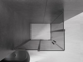 Mexen Velar L Duo, sprchový kout s posuvnými dveřmi 100 x 90 cm, 8mm šedé sklo, broušený grafit, 871-100-090-02-43-66