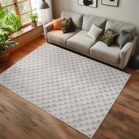 Ayyildiz, Kusový koberec Helix 2203 cream, 80x150, bílá, chodba / předsíň
