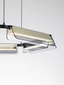 LED stmívatelné černo-zlaté moderní svítidlo Apnea 150