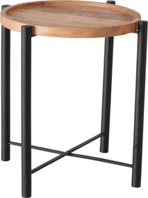 XXXLutz KONFERENČNÍ STOLEK, přírodní barvy, černá, dřevo, kov, 49/49/55 cm - Konferenční stolky - 004885462202