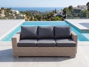 Umělý ratan zahradní sestava Ibiza latte/šedá