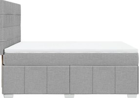 Box spring postel s matrací světle šedá 140 x 190 cm textil 3293963