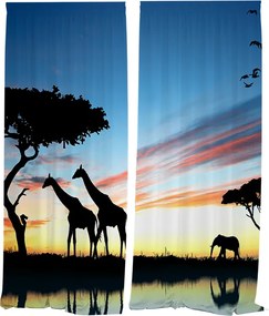 IMPAR Závěsy Noční safari (Rozměr : 140x250, Materiál: Interlock)