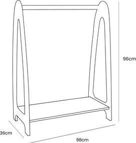 Dětský věšák v dekoru borovice v přírodní barvě 98x96 cm Montessori – Meowbaby