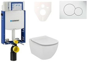 Cenově zvýhodněný závěsný WC set Geberit k zazdění + WC Ideal Standard Tesi 110.302.00.5NF1