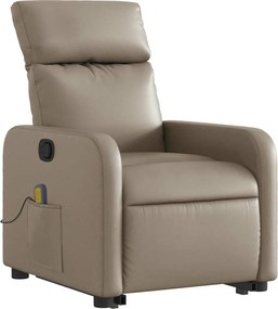 Zvedací masážní polohovací křeslo cappuccino umělá kůže 3206762