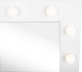 Toaletní stolek s LED osvětlením, bílá, LEDIO