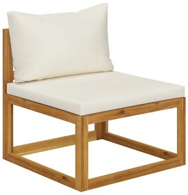 vidaXL 3057642 Marketos 9 Piece Garden Lounge Set with Cushion Cream Solid Acacia Wood (4x311857+311866)