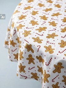 Sinsay - Vánoční ubrus s motivem perníkového panáčka - bílá