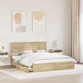 Postel s úložným prostorem se zásuvkou Sonoma dub 160 x 200 cm 3410779