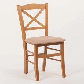 Stima Židle CLAYTON s čalouněným sedákem Odstín: Moření Dubové, Látky: LUX cappuccino 24