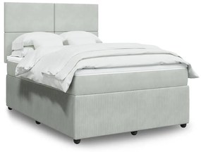 Box spring postel s matrací světle šedá 160x200 cm samet 3294676