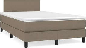 Box Spring Postel S Matrací A Led Textil Taupe Hladký design 120 x 190 cm