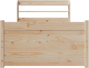 Rám postele s čelem 90 x 200 cm masivní borové dřevo 3306756