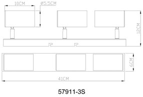 Globo 57911-3S - Bodové svítidlo ROBBY 3xGU10/25W/230V